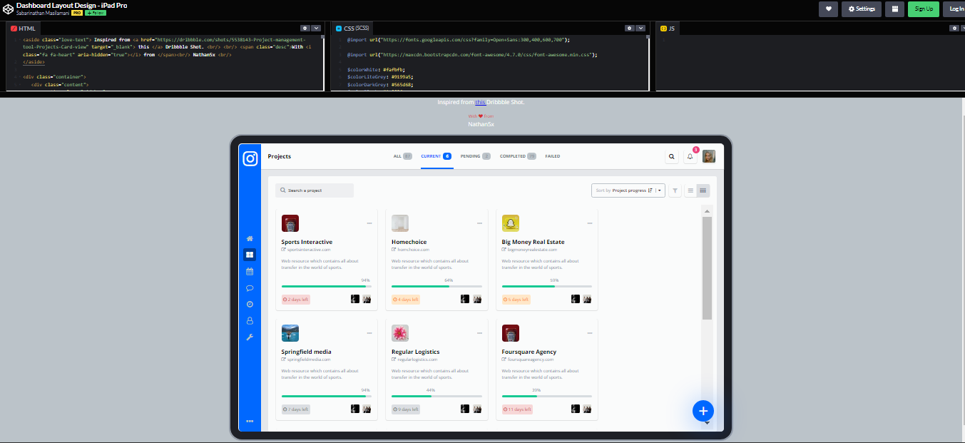 18 CSS Dashboards code Examples – WebTopic