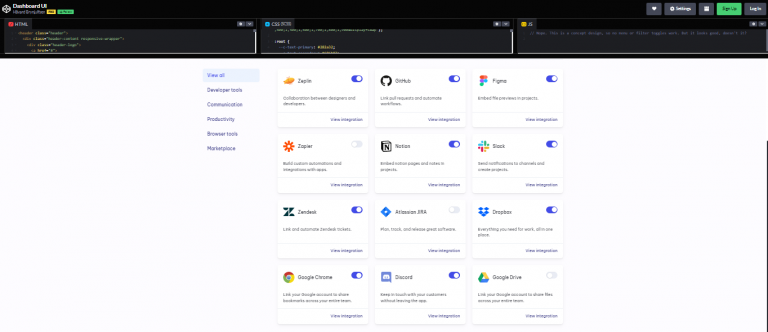 18 CSS Dashboards code Examples – WebTopic
