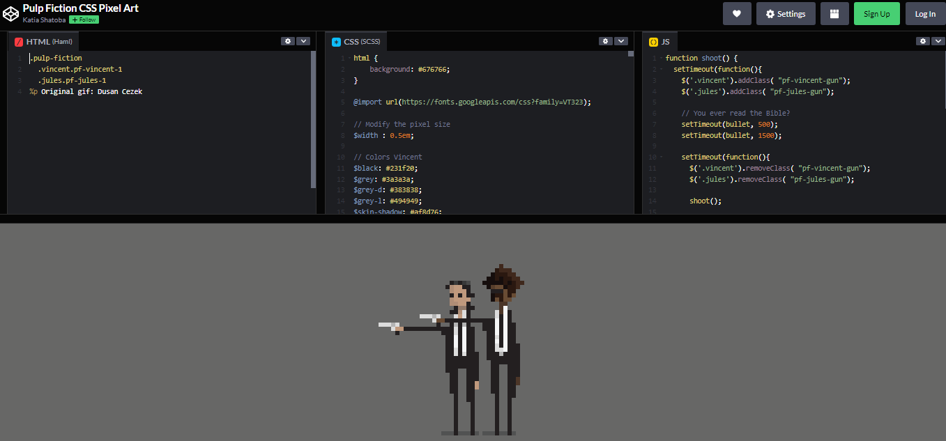 21 CSS Pixel Art With Source Code Examples – WebTopic