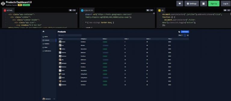 18 CSS Dashboards code Examples – WebTopic