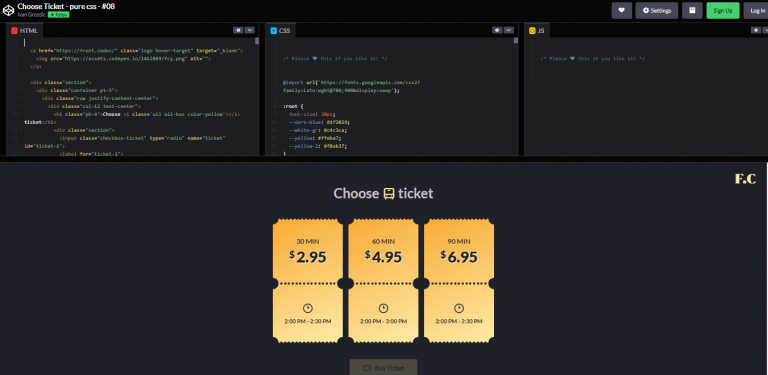 24 CSS Tickets Examples – WebTopic