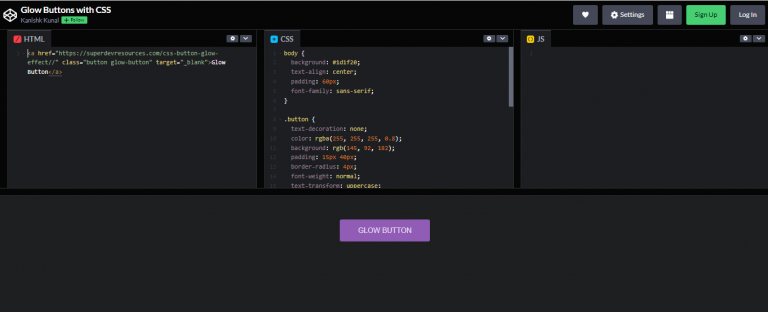 27 Css Glow Effects With Source Codes Webtopic